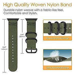 Misker Nylon Band Compatible with Apple Watch Band 42mm 44mm 45mm 38mm 40mm 41mm, YOUKEX Lightweight Breathable Sport Wrist Strap with Metal Buckle Compatible with iwatch Series 7/6/5/4/3/2/1