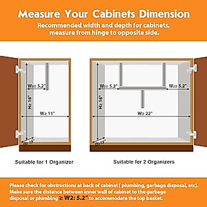 Webetop Under Sink Organizer Kitchen, 2 Pack Pull Out Cabinet Organizer 2 Tier Underneath Sink Organizers and Storage Shelves Slide Out Sink Shelf for Kitchen Bathroom Pantry Cabinet Home