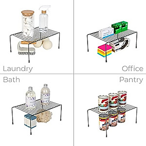 Smart Design Classic Storage Shelf – Medium (8.5 x 13.25 in.), Charcoal Gray – Steel Pantry Organizer with Rust-Resistant Finish and Non-Slip Feet for Easy Home Organization and Storage