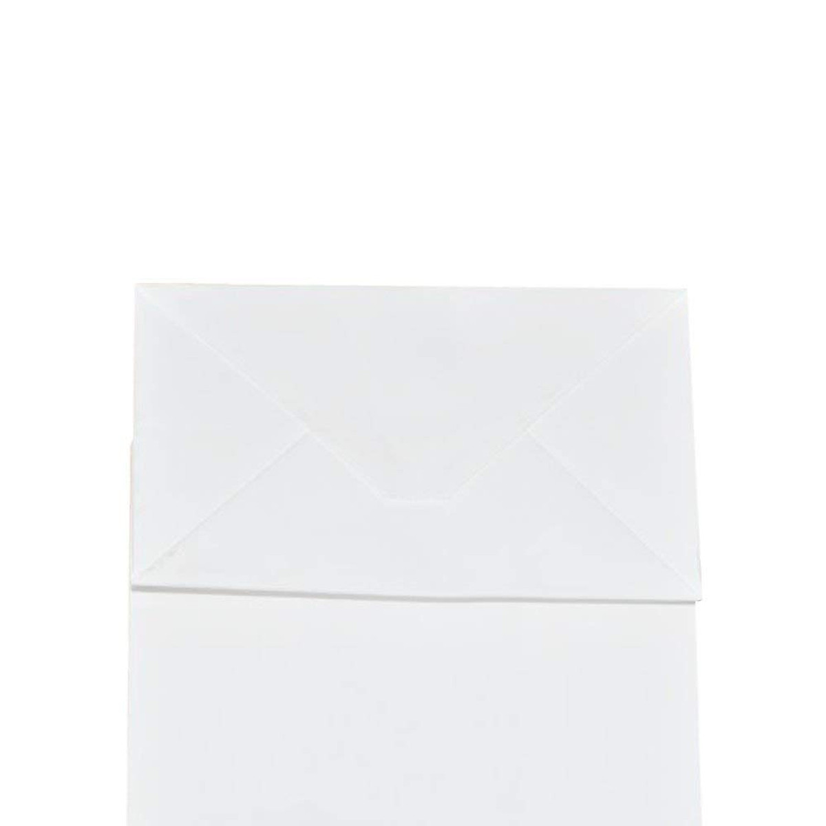 bagmad 100Pcs Pack 8x4.75x10 inch Medium White Kraft Paper Bags with Handles Bulk, Gift Bags, Craft Grocery Shopping Retail Birthday Party Favors Wedding Sacks Restaurant Takeout, Business (100)