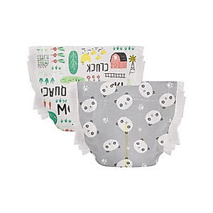 The Honest Company Clean Conscious Diapers | Plant-Based, Sustainable | Pandas + Barnyard Babies | Club Box, Size 2 (12-18 lbs), 76 Count
