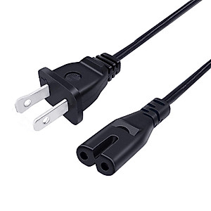 8ft 2 Prong Power Cord Replacement for Sony PlayStation 4 PS4 Slim AC Power Cord AC Cable