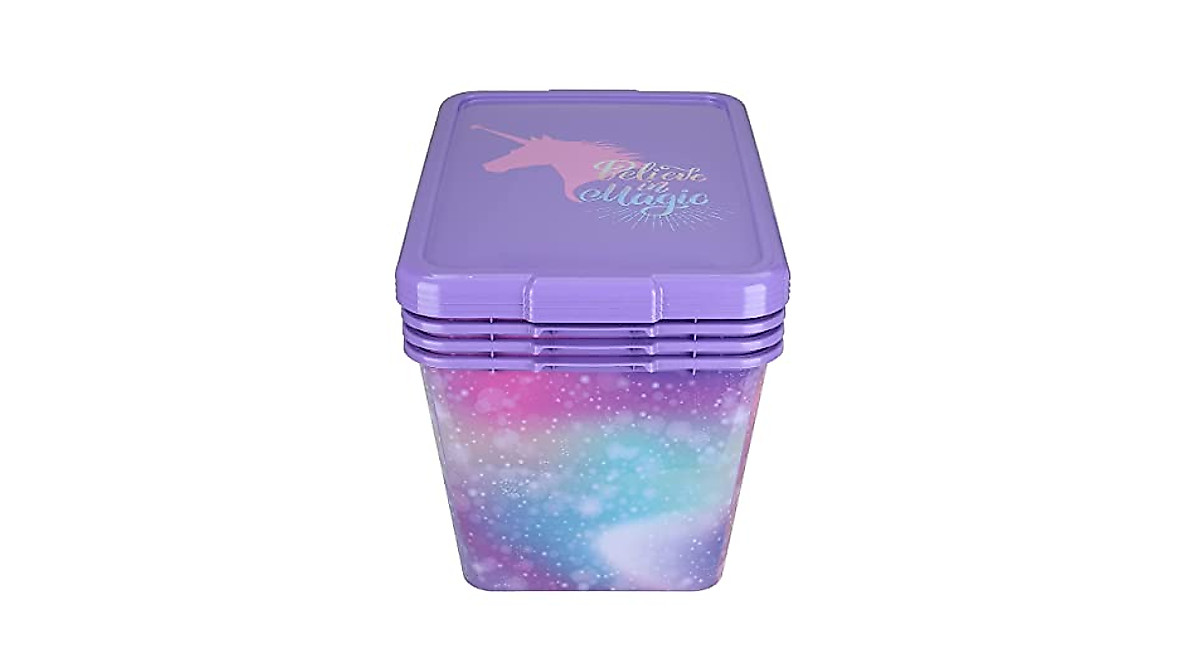 Storage Made Fun: Rainbow Unicorn Plastic Containers Pack