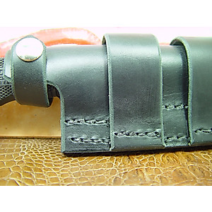 Custom Made Cross Draw Knife Sheath That Will fit The SOG Seal pup Dyed Black. A lot of Leather for The Price. Can be Worn on Left or The Right Hand Side.