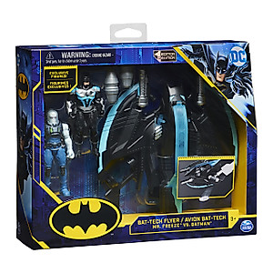 DC Comics Batman Bat-Tech Flyer with 4-inch Exclusive Mr. Freeze and Batman Action Figures, Kids Toys for Boys Ages 3 and Up