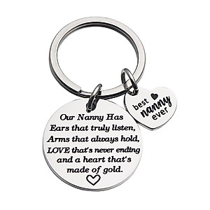 Ankiyabe Nanny Gift Keychain Thank You Gift for Nanny Child Care Gift Babysitter Gift Nanny Appreciation (Our Nanny Has Ears that Truly Listen)