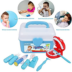 Gifts2U Toy Doctor Kit, 37 Pieces Kids Pretend Play Toys Dentist Medical Role Play Educational Toy Doctor Playset for Boys Ages 3-6