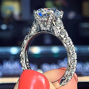 CZCLMLT Exquisite quality 925 sterling silver ladies wedding ring fashion zircon ring jewelry (6)