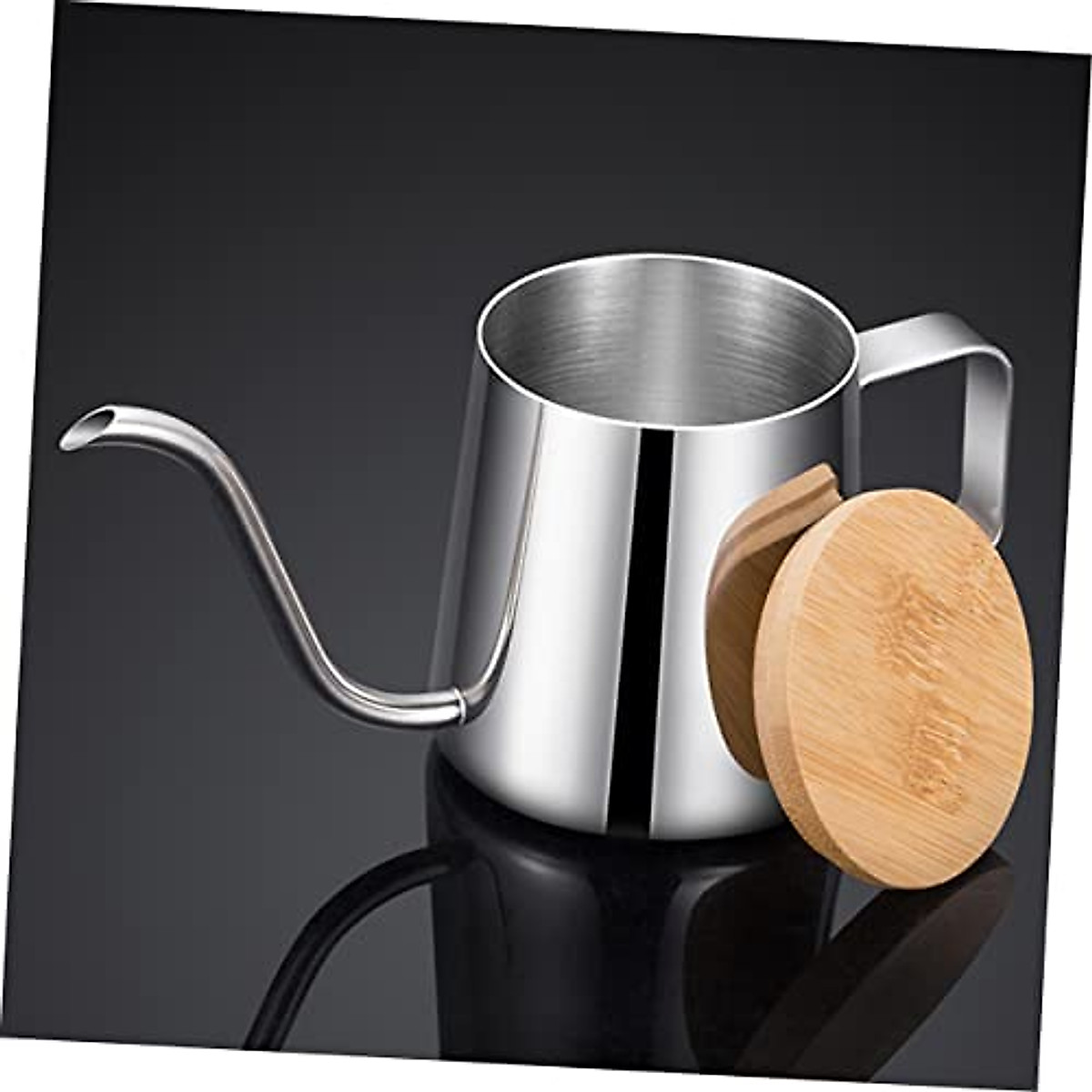 VINTORKY Coffee Pot Drip Kettle Stove Espresso Maker Espresso Coffee Machine Mini Teapot Stovetop Espresso Narrow Spout Pot Pouring Kettle Espresso Machine Stainless Steel Silver