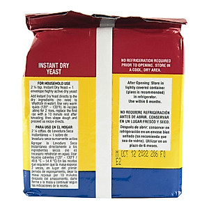 Fleischmann’s Yeast, Fleischmann’s Instant Dry Yeast, 16 Ounce - 1 Pack, Fast-Acting, Gluten Free, No Preservatives