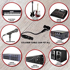 Balanced XLR Cable Right Angle Male to Straight Female - 0.5 Feet (6 inches) Black - Pro 3-Pin Microphone Connector for Powered Speakers, Audio Interface or Mixer for Live Performance & Recording