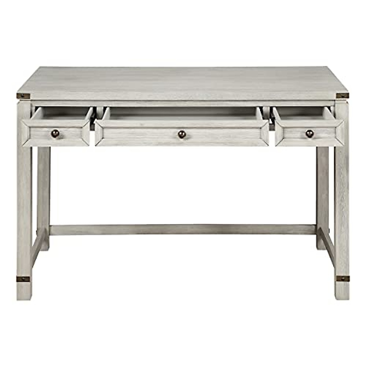 OSP Home Furnishings Baton Rouge Traditional Home Office Writing Desk, Champagne Oak Finish