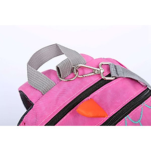 ZHUANNIAN Kids Toddlers Dinosaur Backpack with Safety Leash for Boys Girls(Hot Pink)