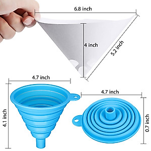 Boao 100 Packs Paint Strainers Cone Paint Filter with 190 μm Filter Tips and 1 Pack Silicone Funnel, Cone Shaped Nylon Mesh Funnel for Automotive, Spray Guns, House, Etc.
