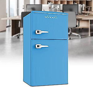 Avanti RMRT30X6BL-IS Mini Fridge with Freezer 3 Cu. Ft. Capacity Retro-Styled for Home Office or Dorm, Manual Defrost and Adjustable Temperature, 3 Cu.Ft, Blue