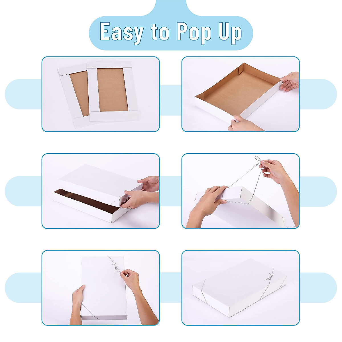 MPFY- White Shirt Gift Wrap Boxes with Tissue Paper and Wrapping Band,10 Pack, White, 15”x9.5"x2", Gift Box, Gift Boxes with Lids, Gift Boxes for Presents, White Box, Box for Gift, Wedding Gift Box