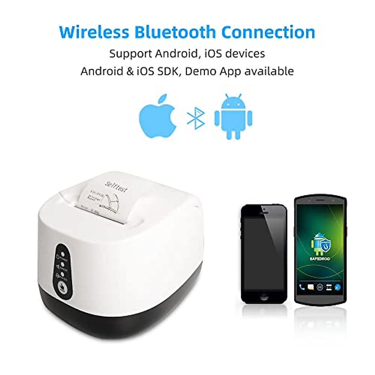 GAINSCHA Classic Thermal Receipt Printer, Small and Exquisite 58mm Printer Support Cash Drawer Application, Bluetooth+USB Connection [When You find Plug Isn't U.S Current Plug, pls Contact with us]