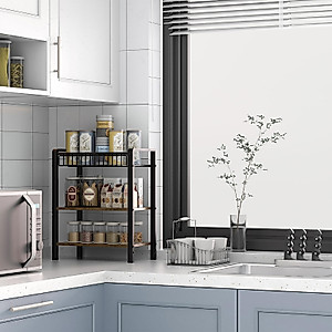 NIROZA Kitchen Counter Shelf, 3-Tier Bathroom Counter Shelf, Spice Rack Countertop Organizer, Coffee Bar Counter Top Organizer for Cupboard, Study Room, Restroom, Office