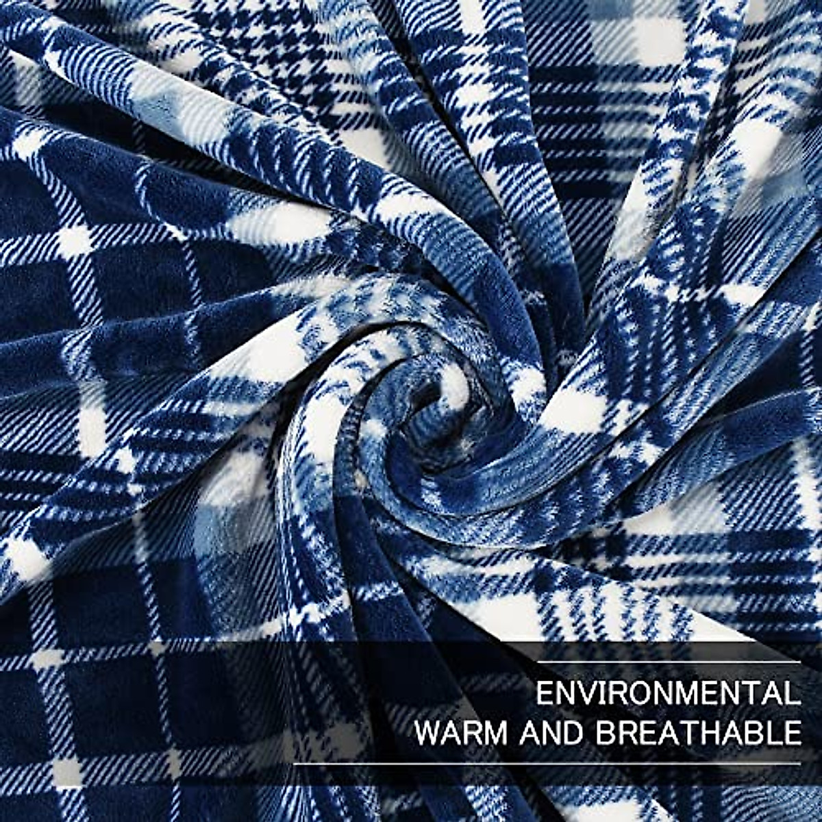 Solaris Plaid Fleece Throw Blanket for Couch Ultra Soft Lightweight Flannel Blanket, 50" x 60"