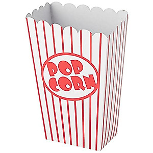 Vibrant Red Small Popcorn Paper Boxes (8 Pack) - Premium Treat Containers for Parties, Movie Nights & Snack Lovers