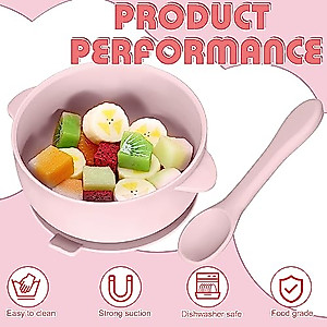Tanlade 8 Pack Baby Silicone Suction Bowls with Spoon Baby Led Weaning Food Bowl Toddler Food Storage Bowl Dishwasher Microwave Safe Feeding Set