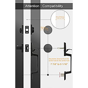 goldenwarm Black Front Door Handle, Entry Door Handle and Reversible Handle Lever, Modern Front Door Handle Only, Matte Black Front Door Entry Handleset, Entry Way Door Handle