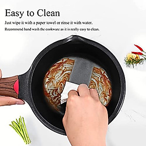 Vinchef 2qt Nonstick Sauce Pan with Lid, Small Milk Pot Pan Germany 3C+ CERAMIC Reinforced Coating,Saucepan with Stay-Cool Handle, Compatible for All Stove Top