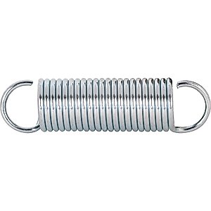 Prime-Line SP 9610 Extension Spring, Spring Steel Construction, Nickel-Plated Finish, 0.072 GA x 5/8 In. x 2-1/2 In., Single Loop Open, 2 Count (Pack of 1)