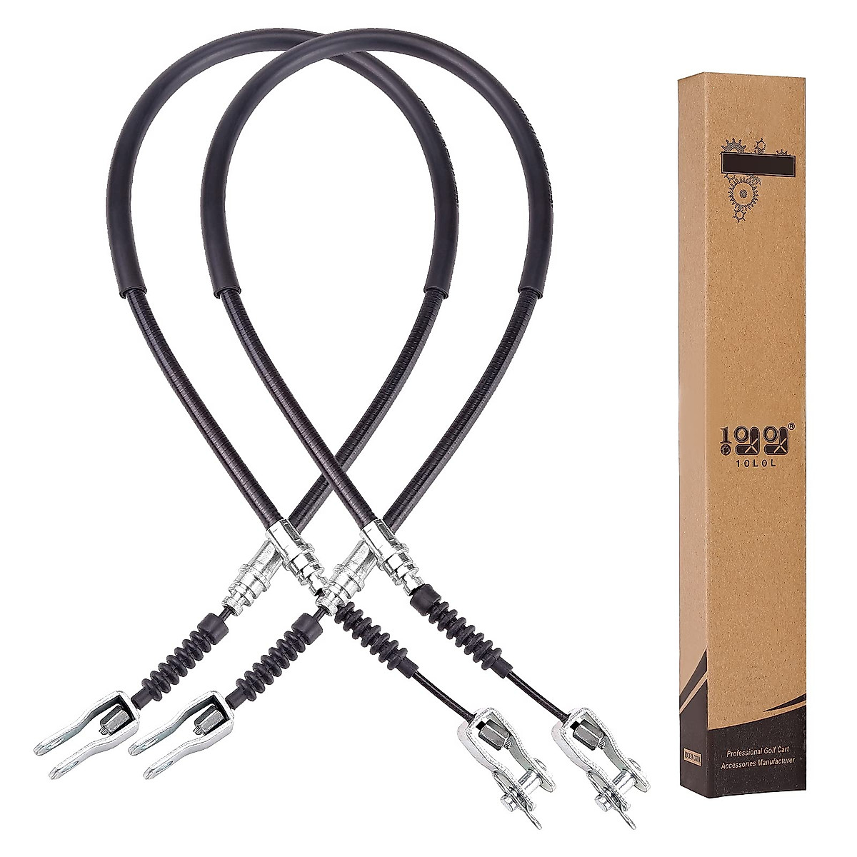 10L0L Golf Cart Brake Cables Set 42" Long Stainless Steel Core Cable Passenger and Driver Side Brake Cable Fits for Club Car DS 1981-1999 G&E Golf Cart OEM# 1011125 1011403 1016761-01