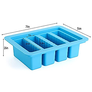 Suwimut 2 Pack Silicone Butter Mold Tray with Lid, Large 4 Cavities Rectangle Butter Maker Holds 6 Tablespoons Butter, Non-Stick Butter Container for Brownies, Homemade Butter, Herbed, Garlic Butter