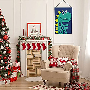 Garden Flags Dino Little Cute Animal Green Yellow Tyrannosaurus Dinosaur Premium Yard Flag Holiday Party Flag Outdoor Farmhouse Decor Home Porch Flags 12 x 18 Inch