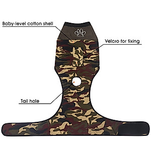 Jiupety Dog Recovery Suit Adjustable, Dog Bodysuit for Abdominal Wound After Surgery, Substitute E-Collar, 3XL Size, Anti-Licking Surgical Dog Onesies, Camo.