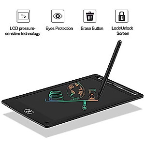 [2 Pack] 8.5 Inch Colourful LCD Writing Tablet, TIQUS Digital Ewriter with Erase Lock Switch, Electronic Graphics Drawing Board, Portable Handwriting Doodle Pad Office Checklist Home Learning Black