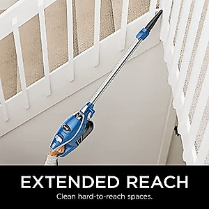 Shark HV343AMZ Rocket Corded Stick Vacuum with Self-Cleaning Brushroll, Lightweight & Maneuverable, Perfect for Pet Hair Pickup, Converts to a Hand Vacuum, with Crevice & Upholstery Tools, Blue/Silver