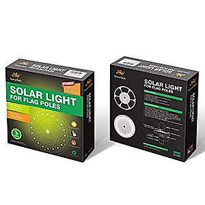 Sunnytech 2023 3rd Generation Black - Solar Power Flag Pole Flagpole Light Guarantee - Biggest Size - Best Solar Flag Light in The World