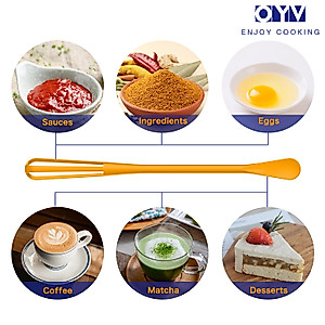 OYV multifunctional mini whisk,mini spoon,small whisks for cooking,tiny whisk 2 pieces,mini small wisk,for Blending,Whisking,Beating Ingredients, Mixing Sauces