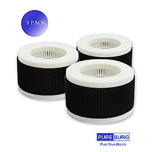PUREBURG Replacement HEPA Filters Compatible with Pro Breeze Mini Air Purifier PB-P02, Part Number PB-P02F, 2-IN-1 High efficiency,3-Pack