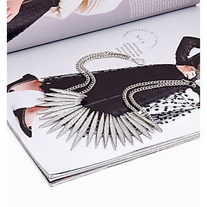 MOLOCH Sparkling Druzy Leaf Choker Necklace Fashion Gold-Tone Collar Necklace Bib Statement Chunky Tribal Necklace Woman Jewelry (silver)