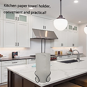 [LUFORE] Paper Towel Holder, Paper Towel Holder; Sturdy Kitchen Paper Towel Holder, Rubbish Bag, Fresh Bag; for Kitchen, Living Room, Bathroom, Outdoor, etc. (2 Pieces) (Black)