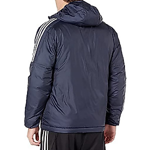 adidas Men's Essentials Insulated Hooded Jacket, Ink, Large