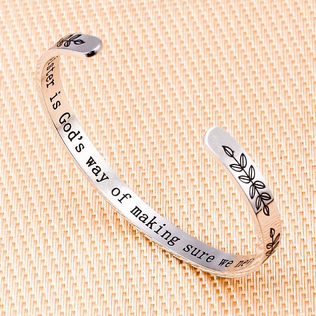 M MOOHAM Sister Gifts from Sister Bracelets Gifts - Sisters Birthday Christmas Jewelry Gifts from Sister Stainless Steel Cuff Bangle Bracelet, Mothers Day Present Gifts for Sister Birthday
