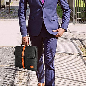 DOMISO 12.5-13 Inch Laptop Sleeve Case Handbag with Velcro Compatible with MacBook Pro 14 inch 2021 2022 M1 Pro / 13.5" Surface Book/Lenovo/HP,Dark Grey