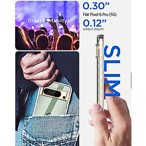 AICase Google Pixel 8 Pro Case Clear Full Body Rugged with [Tempered Glass Screen Protector] Bumper Slim Soft Silicone Heavy Duty Protection Shockproof Cover for Google Pixel 8 Pro 2023_4