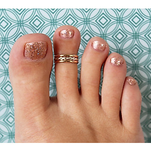 Toe Ring | Braid Stack 14K Gold Fill & Sterling Silver | Unisex Adjustable Toe Ring for Men or Women | One Size Fits All | Two-Tone Mixed Metal Ring