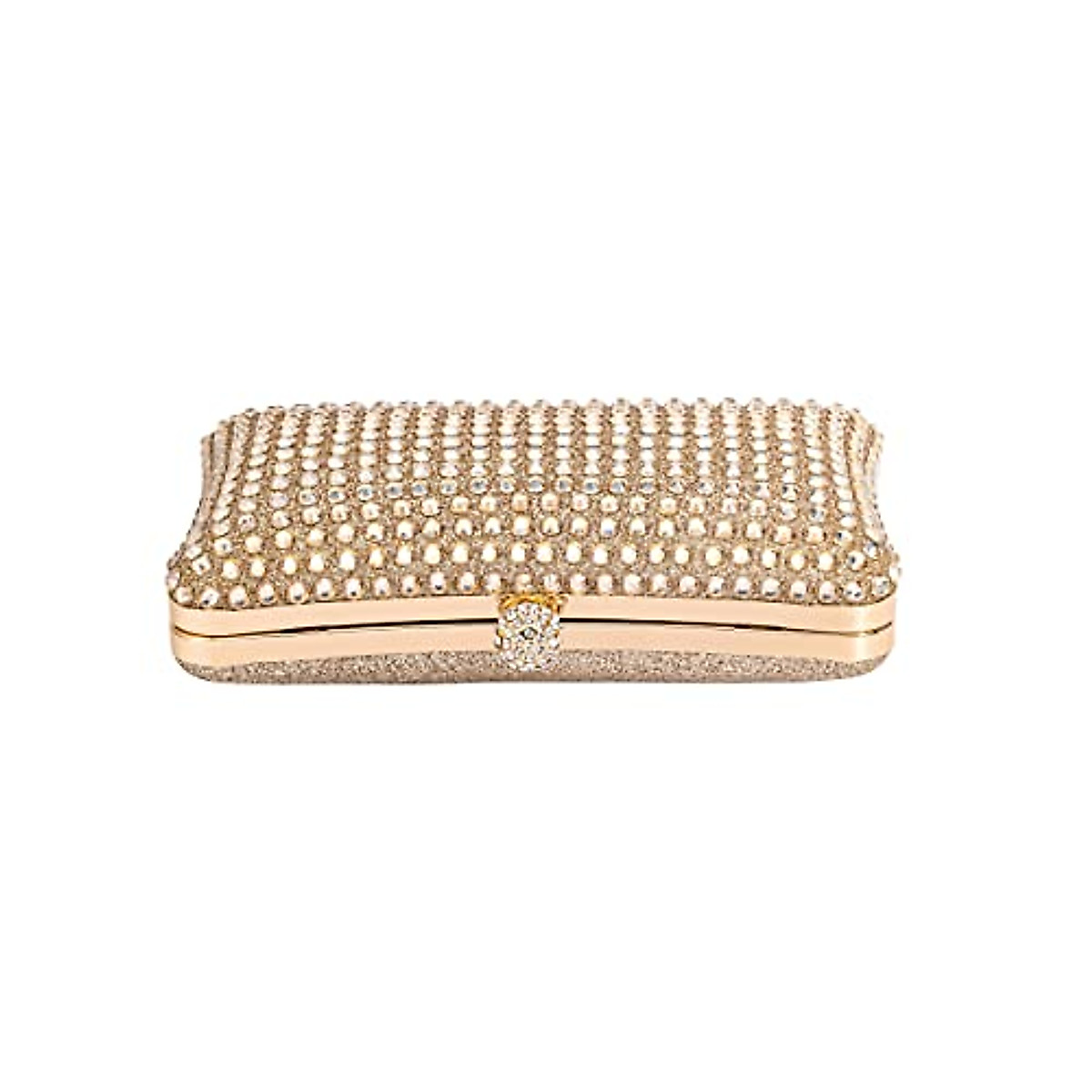 Mulian LilY Gold Evening Bags For Women Glitter Crystal Rhinestones Clutch Purse With Detachable Chain Strap M261