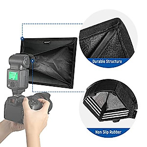 NEEWER Flash Diffuser Light Softbox 11" x 8", Universal, Collapsible with Storage Pouch Compatible with Canon Nikon Sony Godox Yongnuo NEEWER speedlight