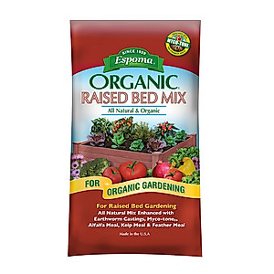 Espoma Organic Raised Bed Mix - All Natural and Organic Potting Soil Mix for Growing Vegetables and Herbs in Raised Garden Beds. for Organic Gardening.1.5 Cubic Foot Bag
