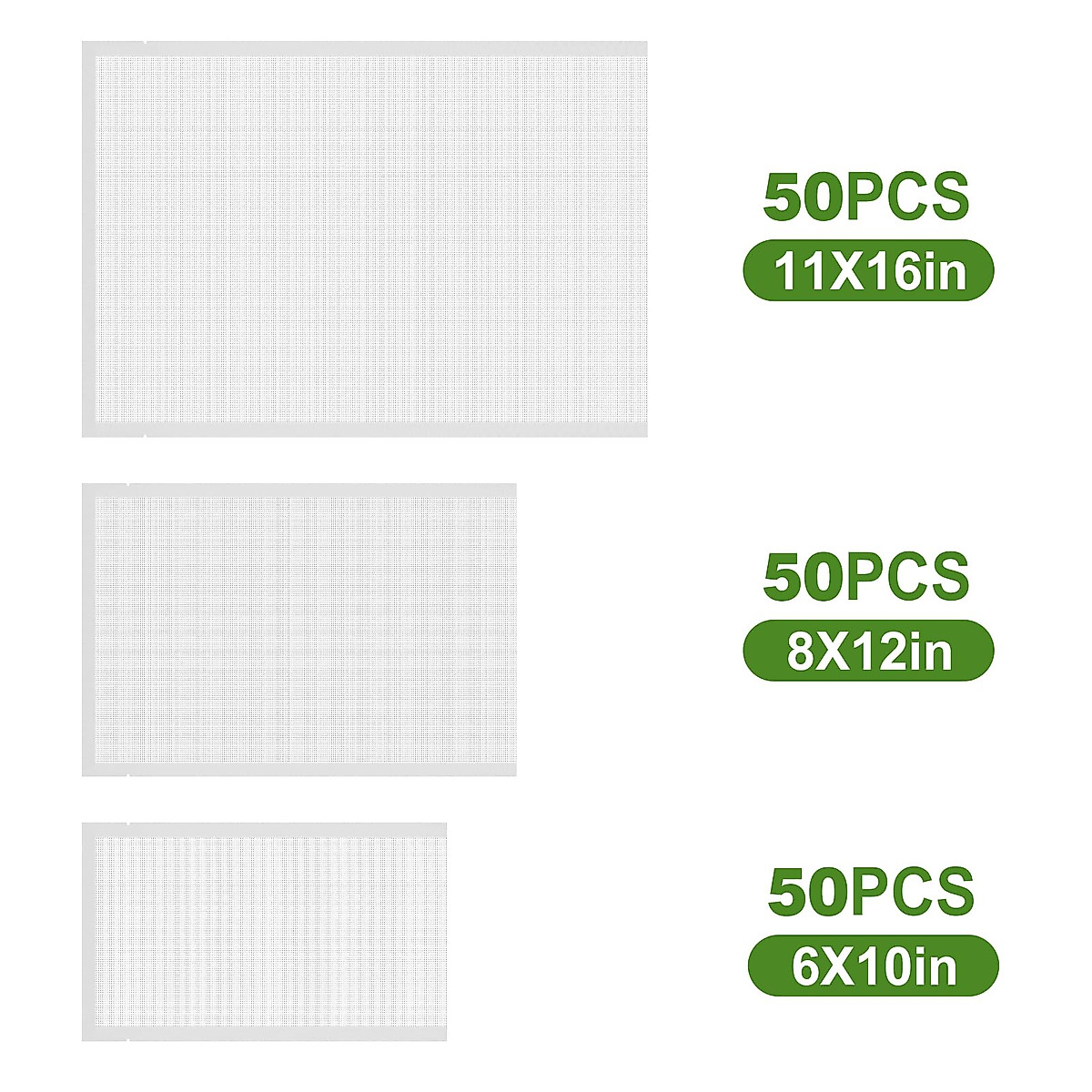 Moretoes 150pcs Vacuum Sealer Bags, Gallon 11" x 16" and Quart 8" x 12" and Pint 6" x 10" Food Saver Bags BPA Free, Pre-cut Commercial Grade Vac Bags for Food Storage, Meal Prep or Sous Vide