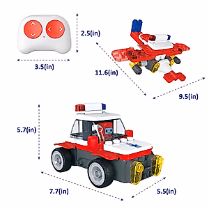 BOTZEES Toy Car Model Building Kit Racing Cars 8-in-1 STEM Car Police Toy Car for Kids and Car Fans (60 Pieces)