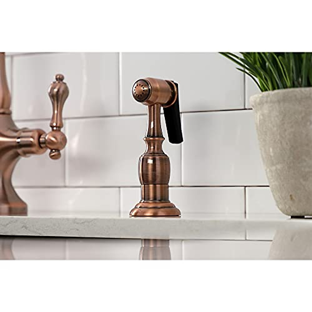 Kingston Brass KS177ALBSAC Heritage Kitchen Faucet, Antique Copper